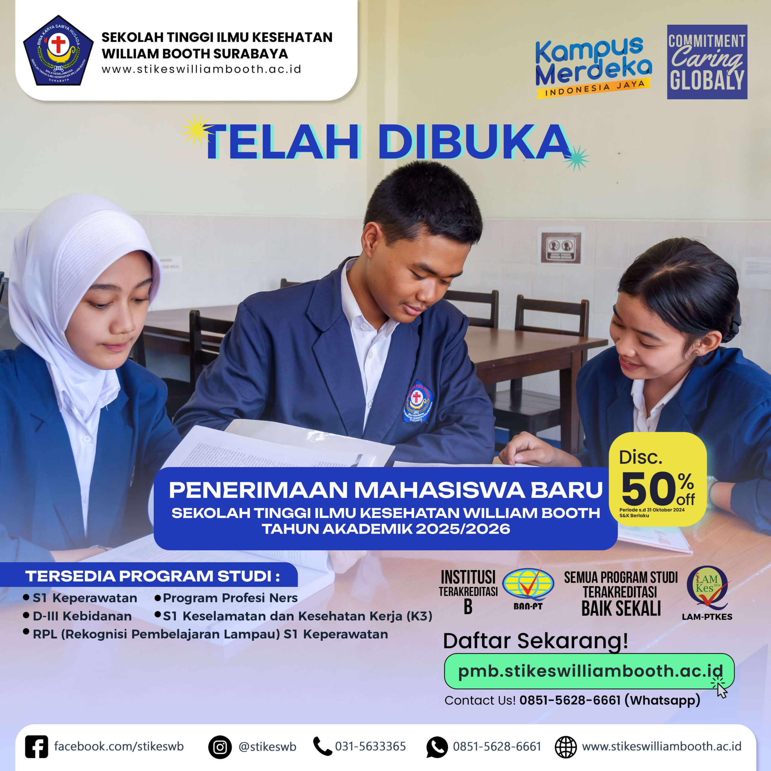 Telah dibuka! Penerimaan Mahasiswa Baru TA 2025-2026 - STIKes William Booth
